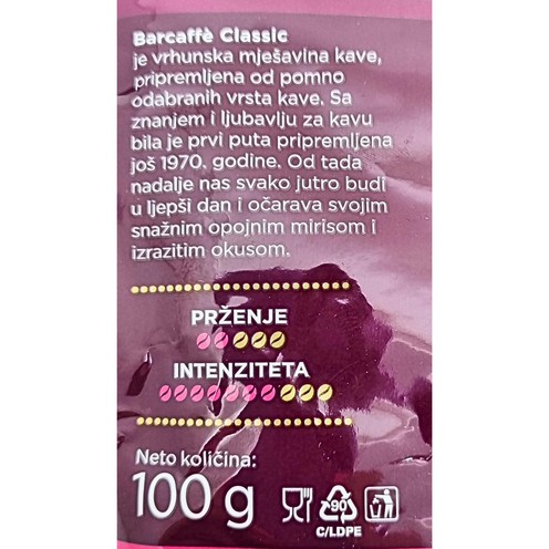 Barcaffe Classic ground coffee 100 g