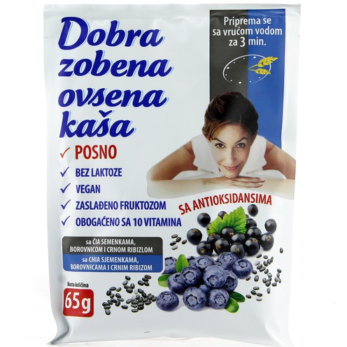Dobra zobena kaša chia - borovnica - crni ribiz 65 g