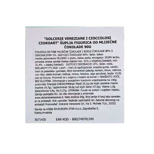I Coccolosi - figurice od mliječne čokolade Dolcerie Veneziane 90 g