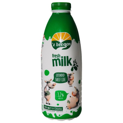 'Z bregov fresh milk with 3,2% m.f. 1 l
